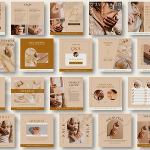 85 Boho Instagram Post Templates for Small Businesses Ecommerce Online ...