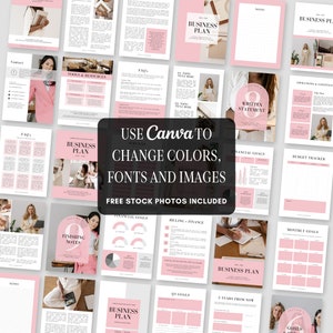 Business Plan Template, Planner for Small Business, Printable Pink ...