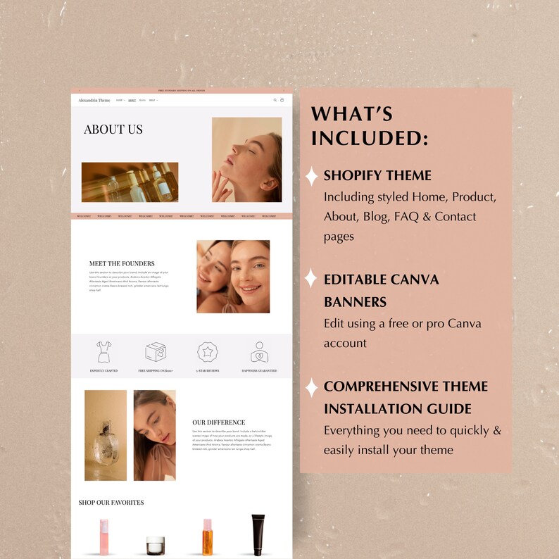 Shopify Theme Minimalist, Aesthetic Luxury Website Design, Elegant ...