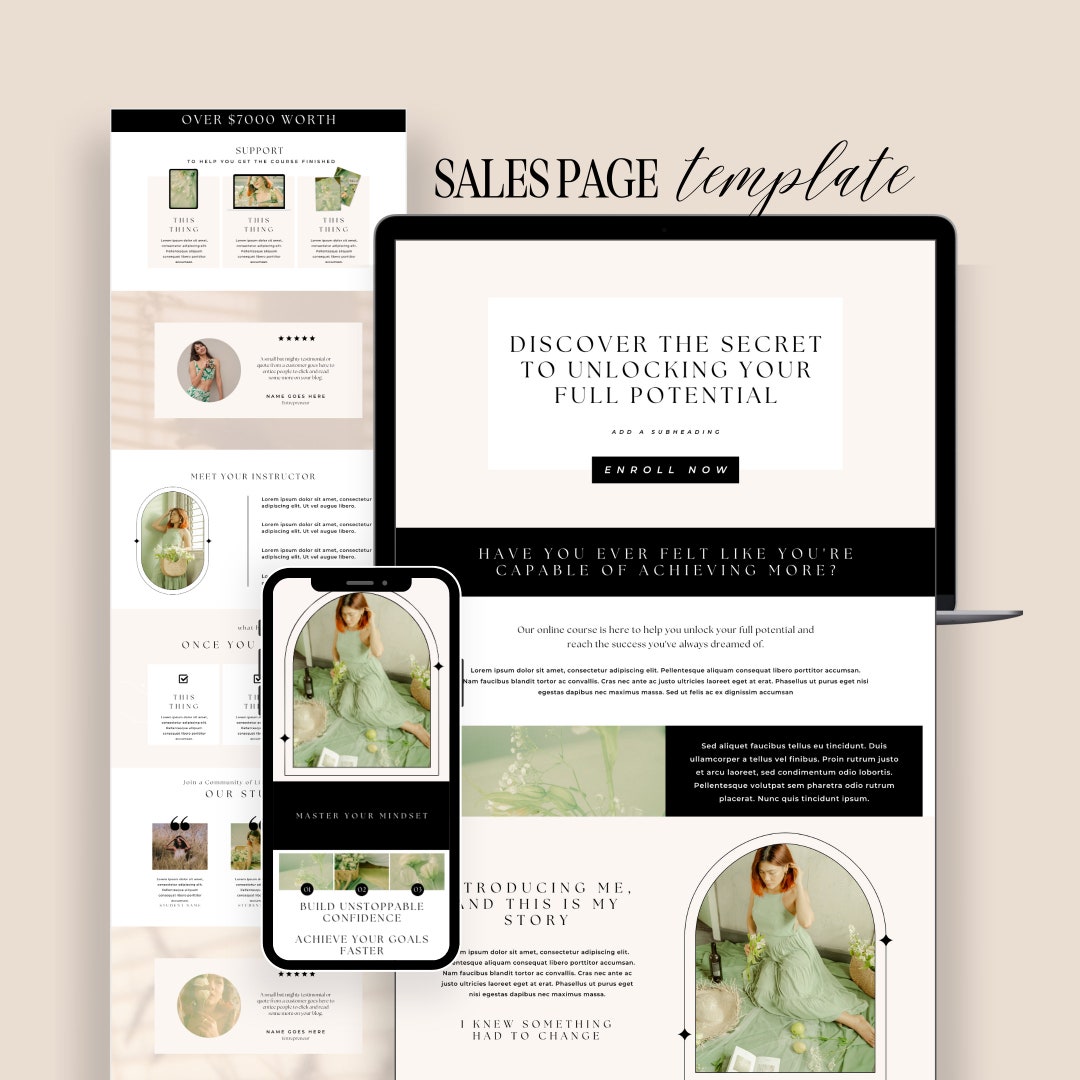 Canva Sales Page Template, Coaching Course Landing Page, Landing Page ...