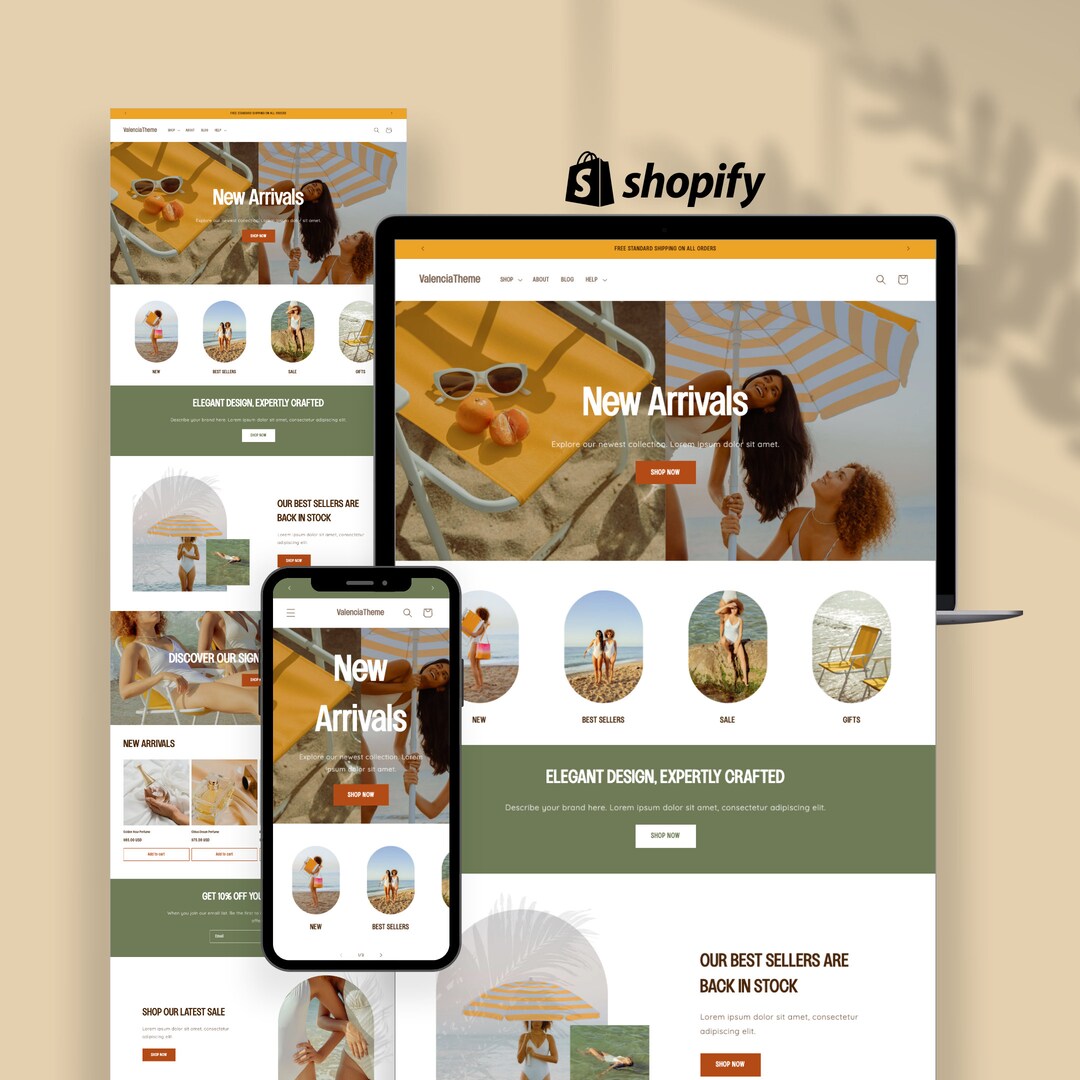 Shopify Theme Minimalist, Aesthetic Luxury Website Design, Elegant ...