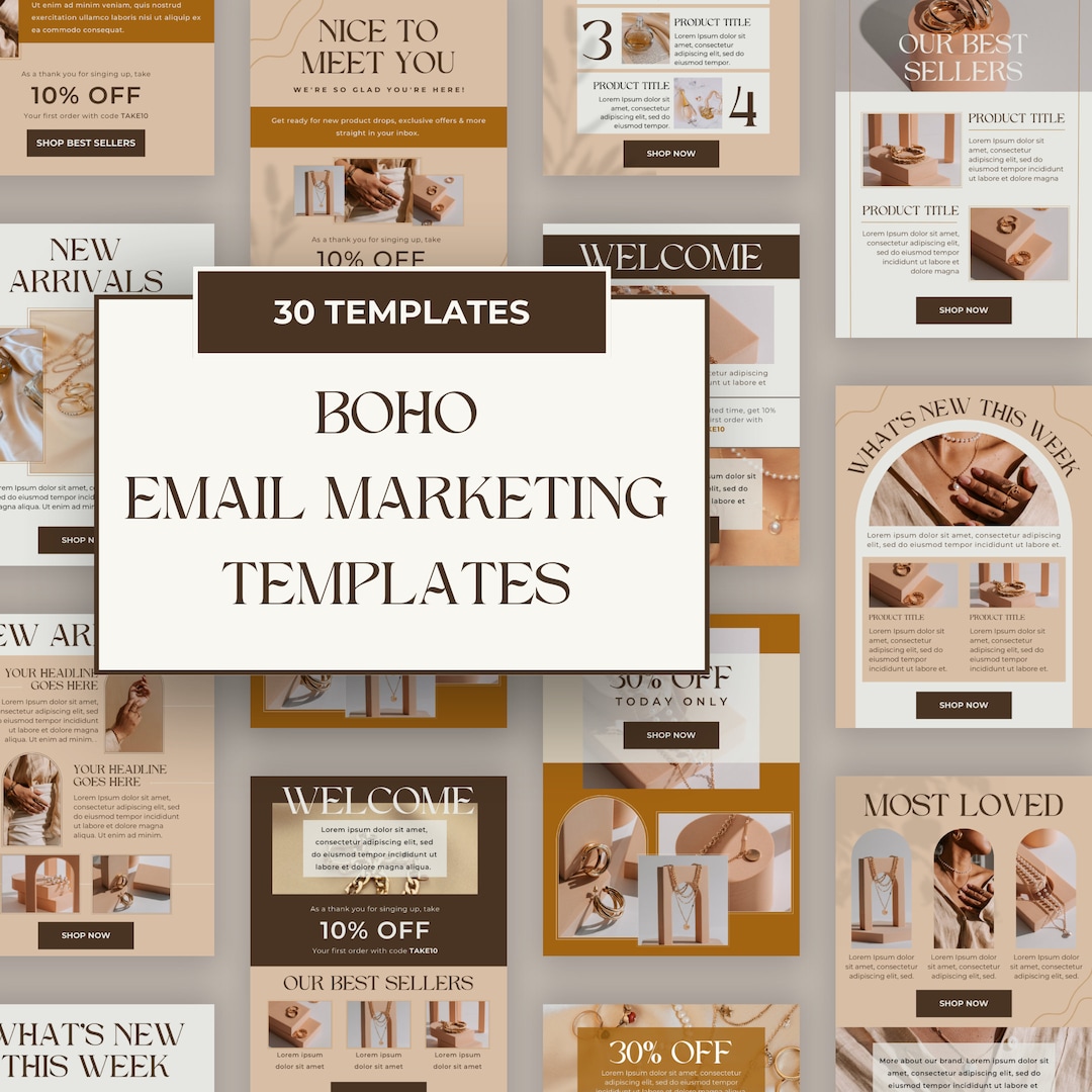 Boho Email Marketing Templates, Editable Canva Template for Fashion ...
