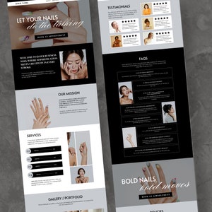Nail Tech Canva Website Template, One-page Nail Technician Website ...