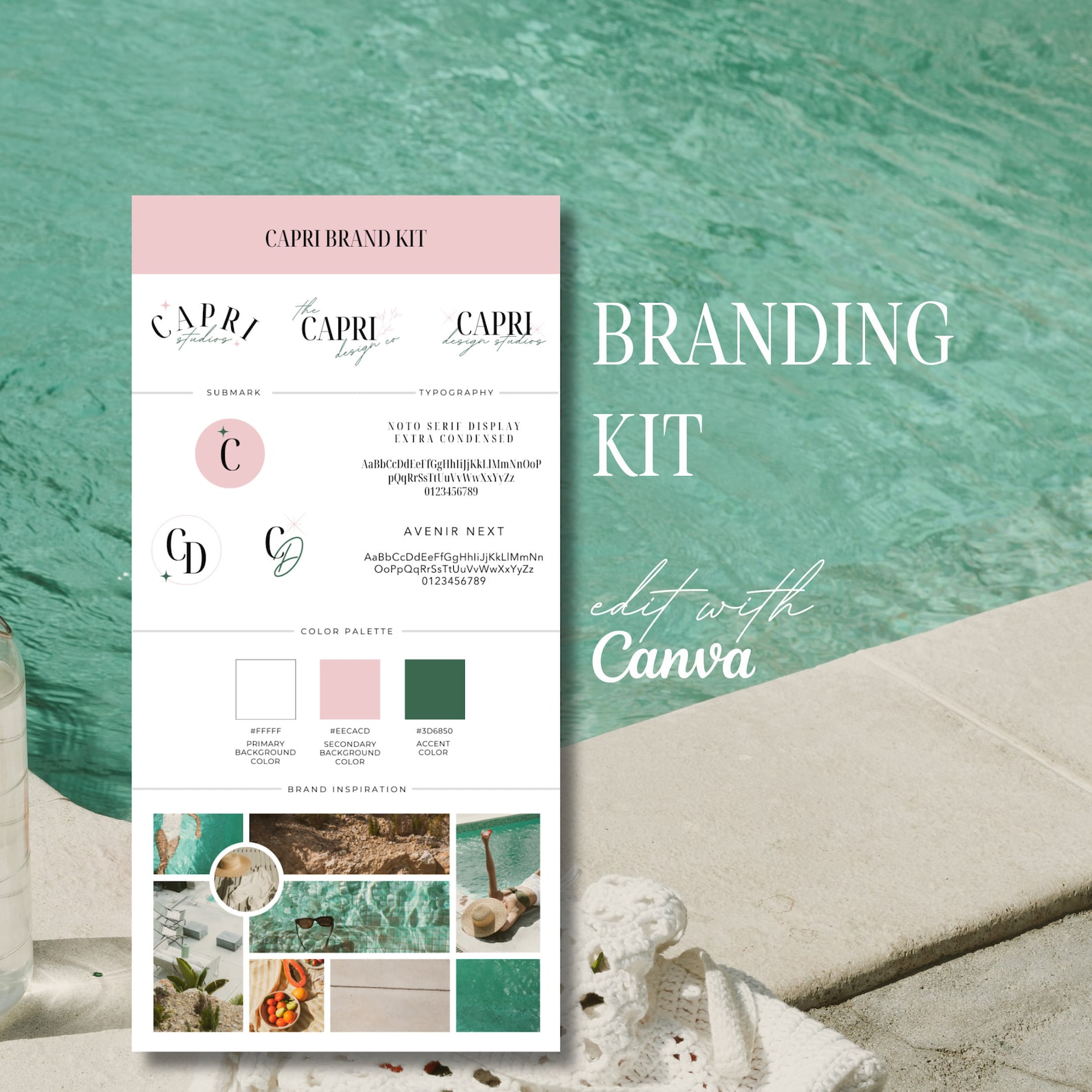 Brand Kit Template, Brand Board Template, Branding Kit, Mood Board ...