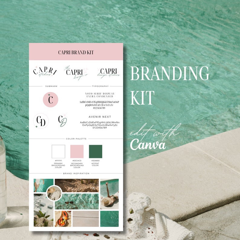 Brand Kit Template, Brand Board Template, Branding Kit, Mood Board ...