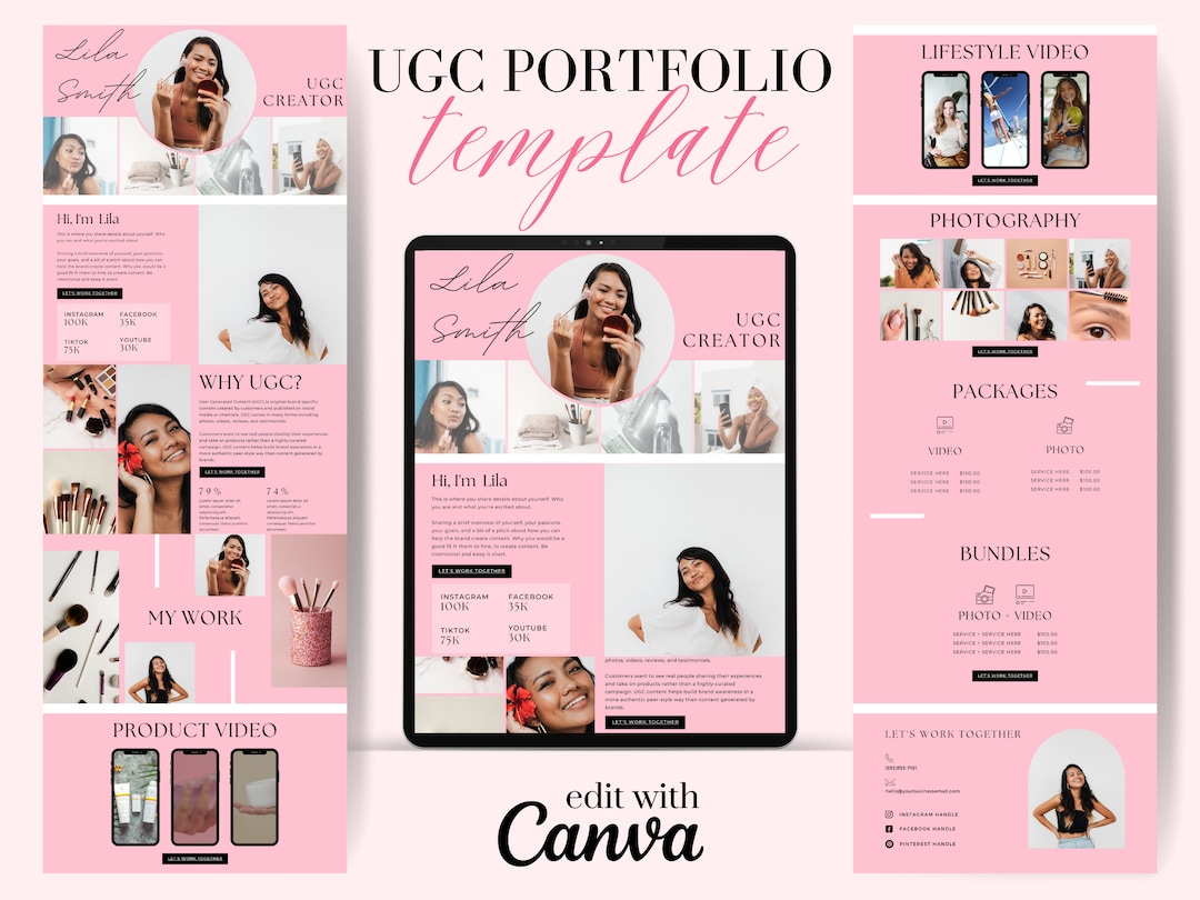 UGC Portfolio, UGC Template, UGC Portfolio Template, Ugc Media Kit, Ugc ...