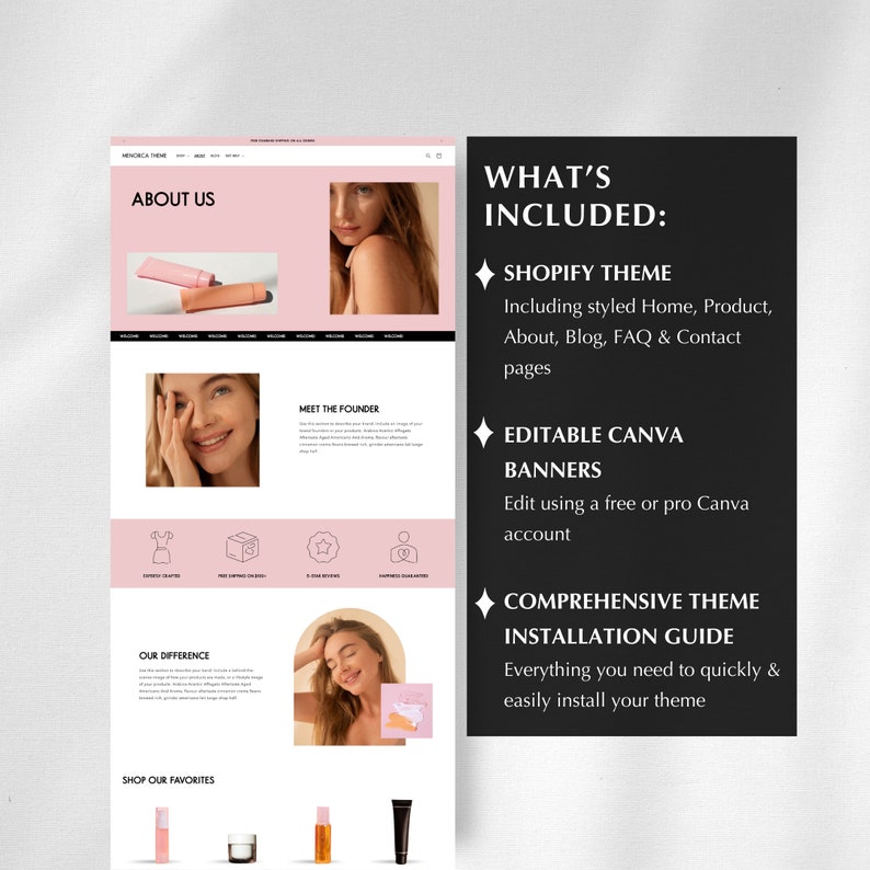Shopify Theme Minimalist, Aesthetic Luxury Website Design, Elegant ...