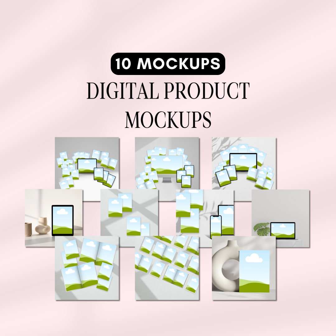 Digital Product Mockup Photos, Listing Mockups, Canva Mockups, Editable ...