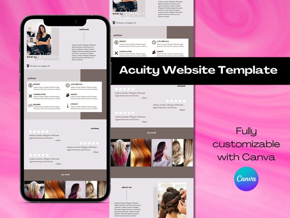 Acuity Scheduling Template DIY Acuity Site Design Lash Tech - Etsy