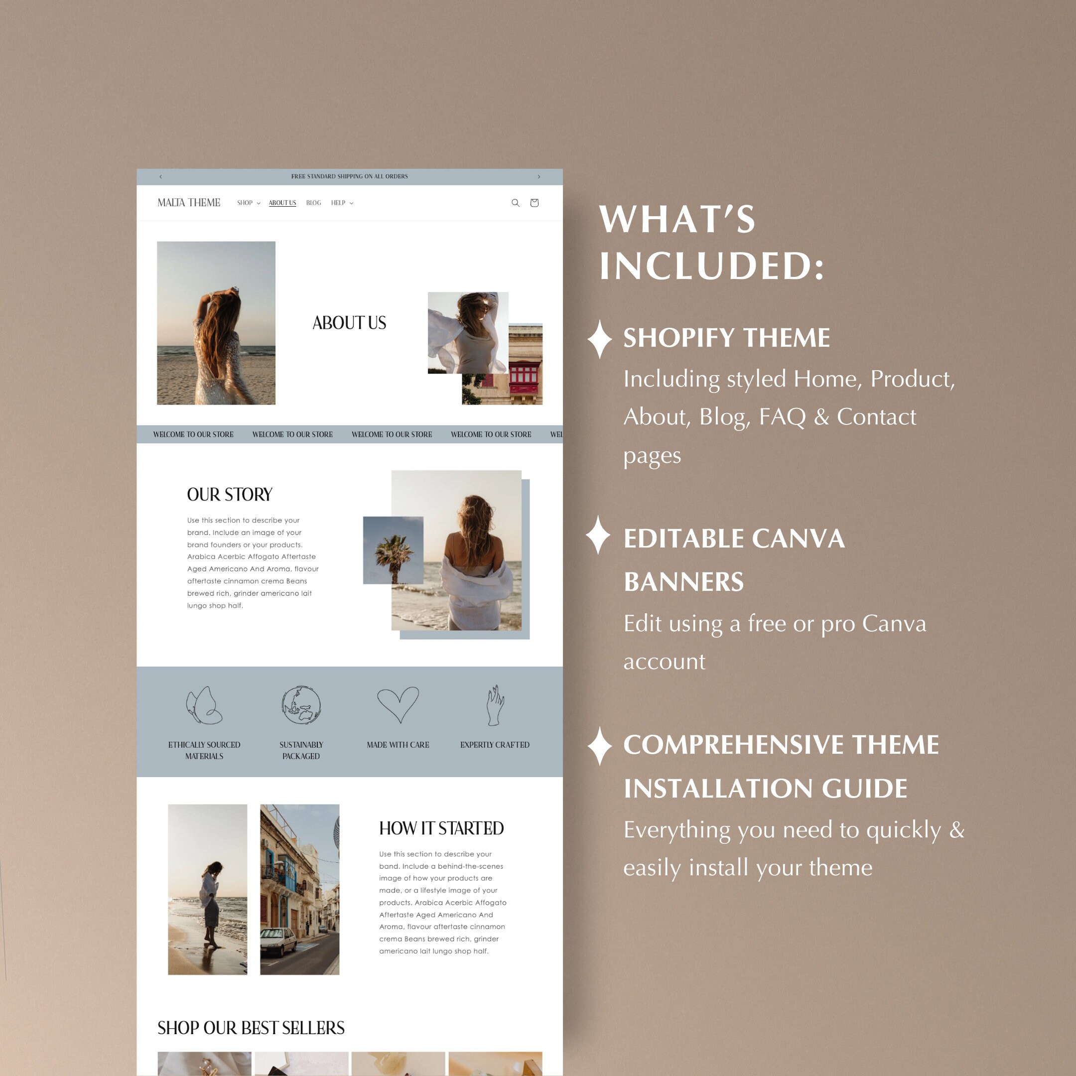 Shopify Theme Minimalist, Aesthetic Luxury Website Design, Elegant ...