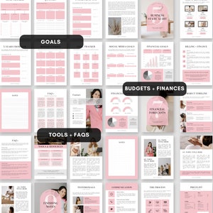 Business Plan Template, Planner for Small Business, Printable Pink ...