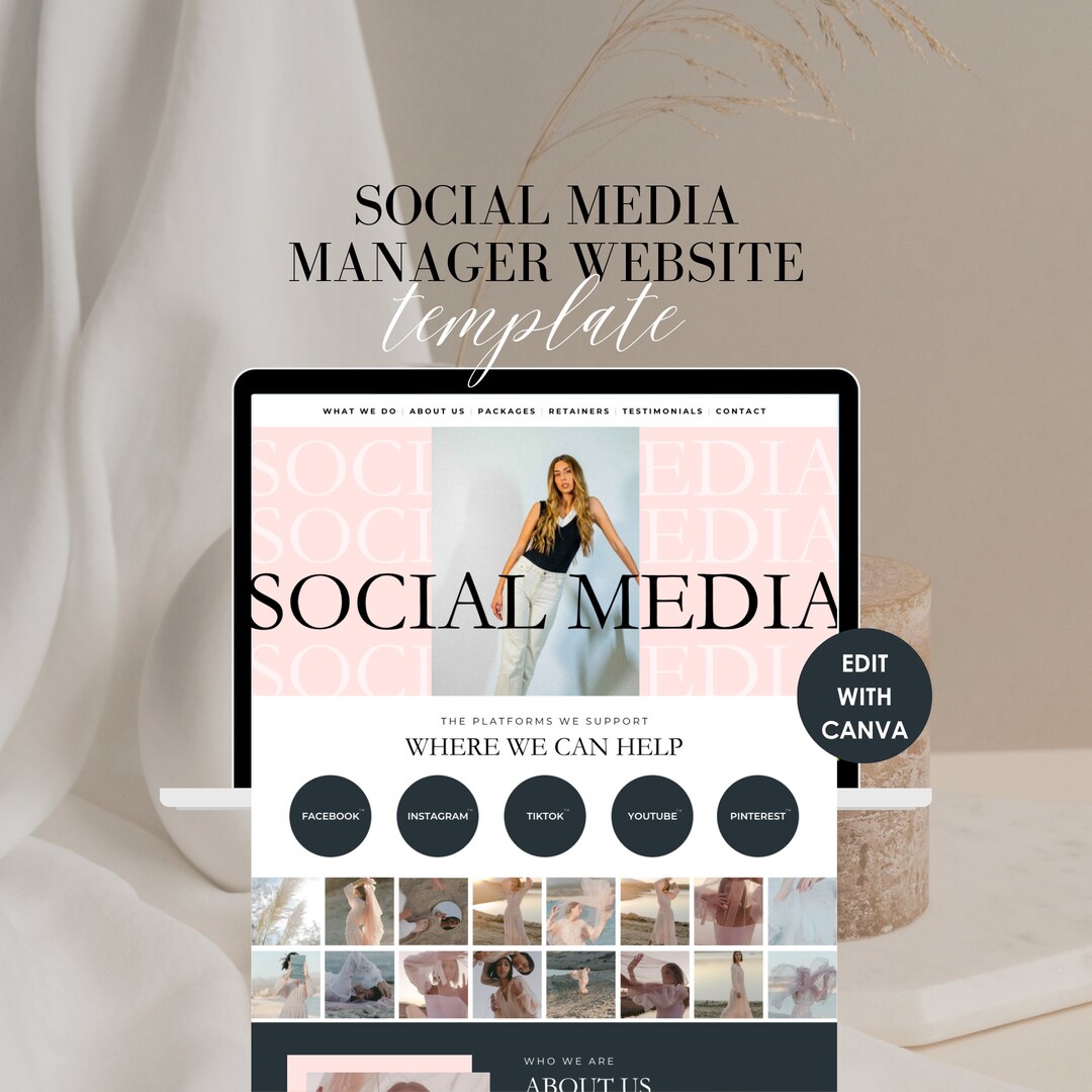 Social Media Manager Website, Canva Site Template, Digital Marketing ...