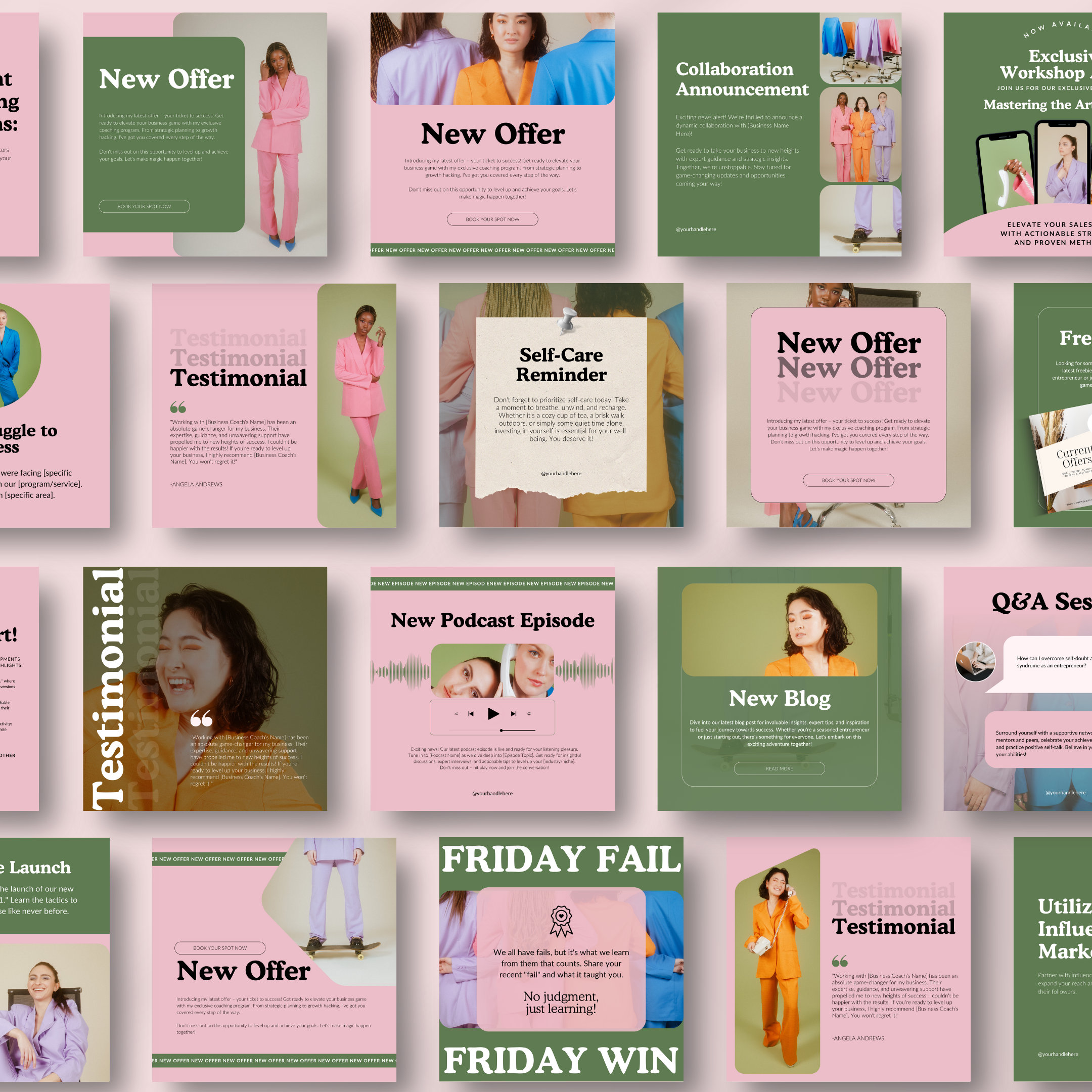 70 Coaching Instagram Post Templates, Life Coach Canva Templates ...
