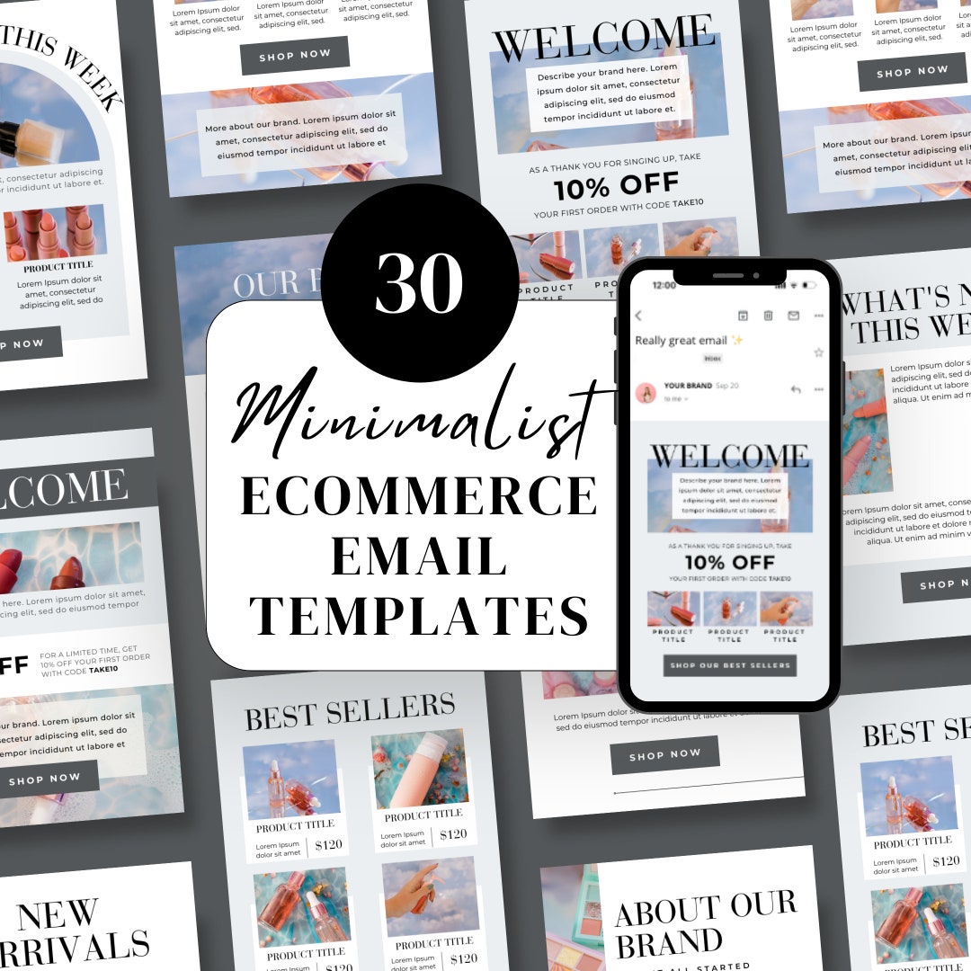 Minimalist Email Marketing Templates, Editable Canva Template for ...