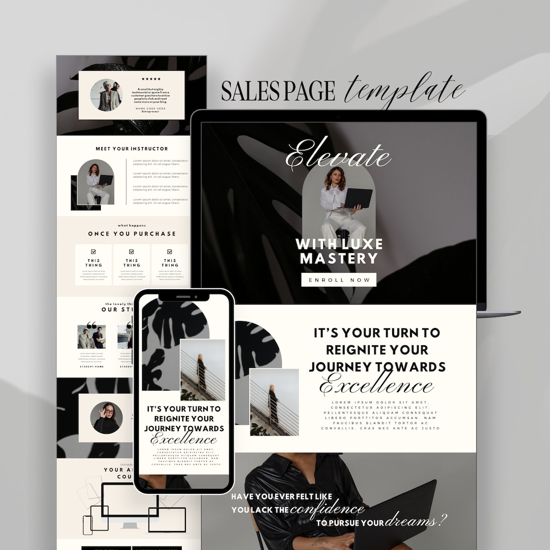 Canva Sales Page Template, Coaching Course Landing Page, Landing Page ...