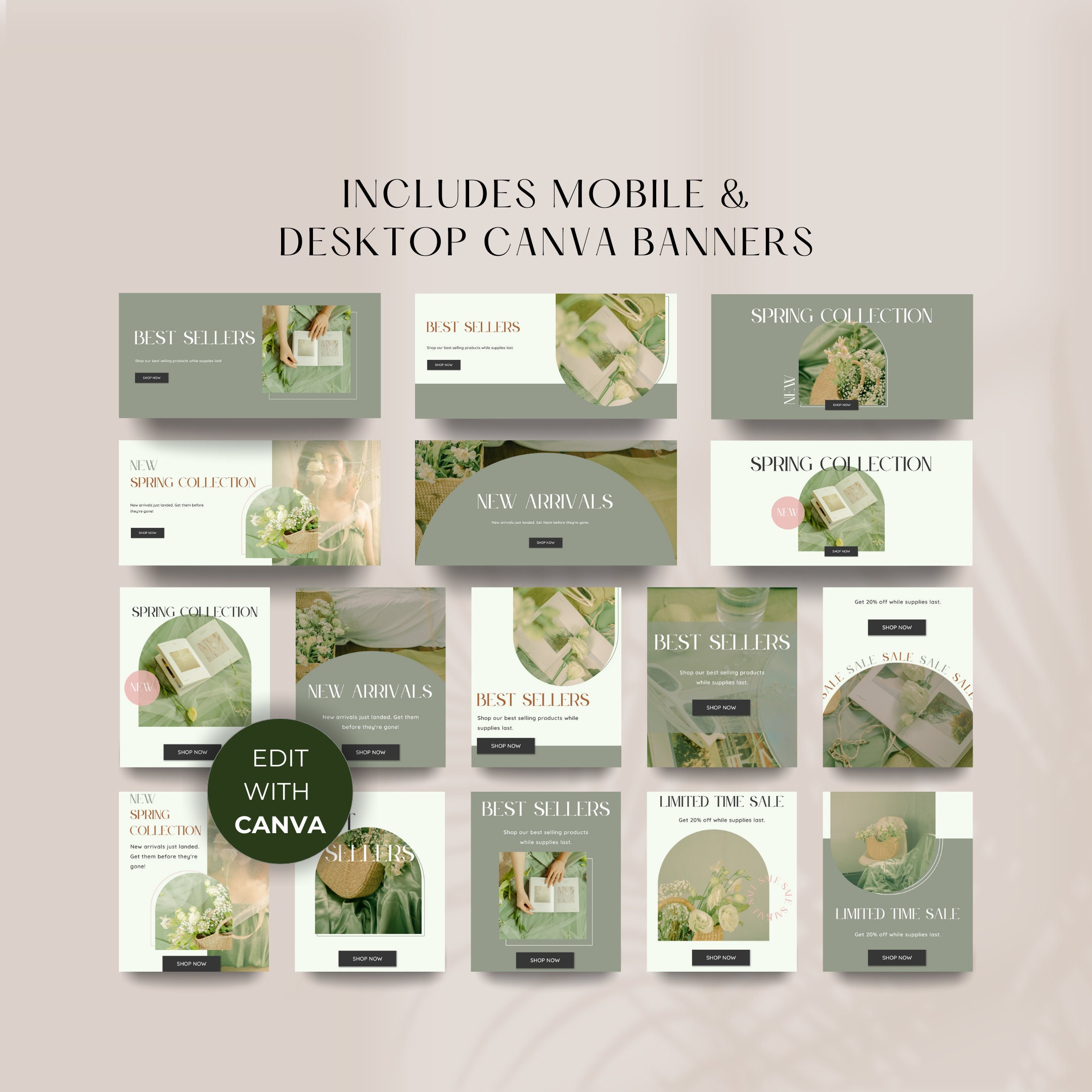 Shopify Theme Template, Green Aesthetic Shopify Boutique Website ...