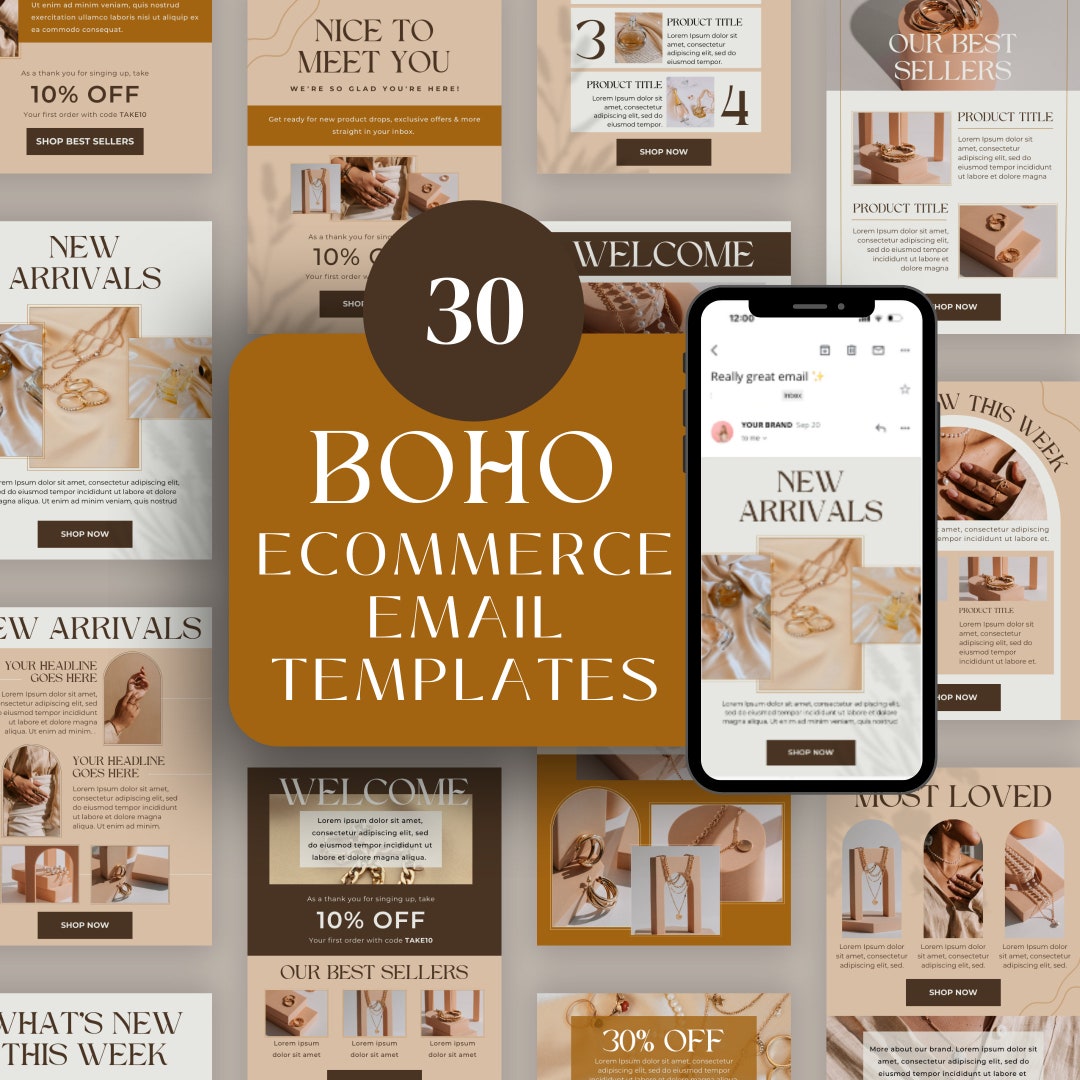 Boho Email Marketing Templates, Editable Canva Template for Fashion ...