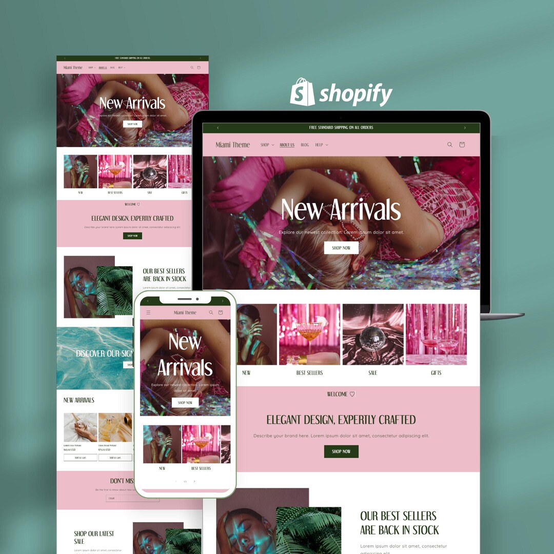 Shopify Theme Minimalist, Aesthetic Luxury Website Design, Elegant ...