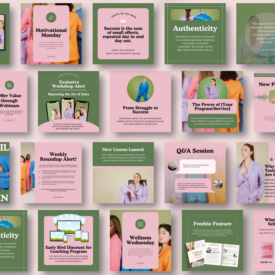 70 Coaching Instagram Post Templates, Life Coach Canva Templates ...