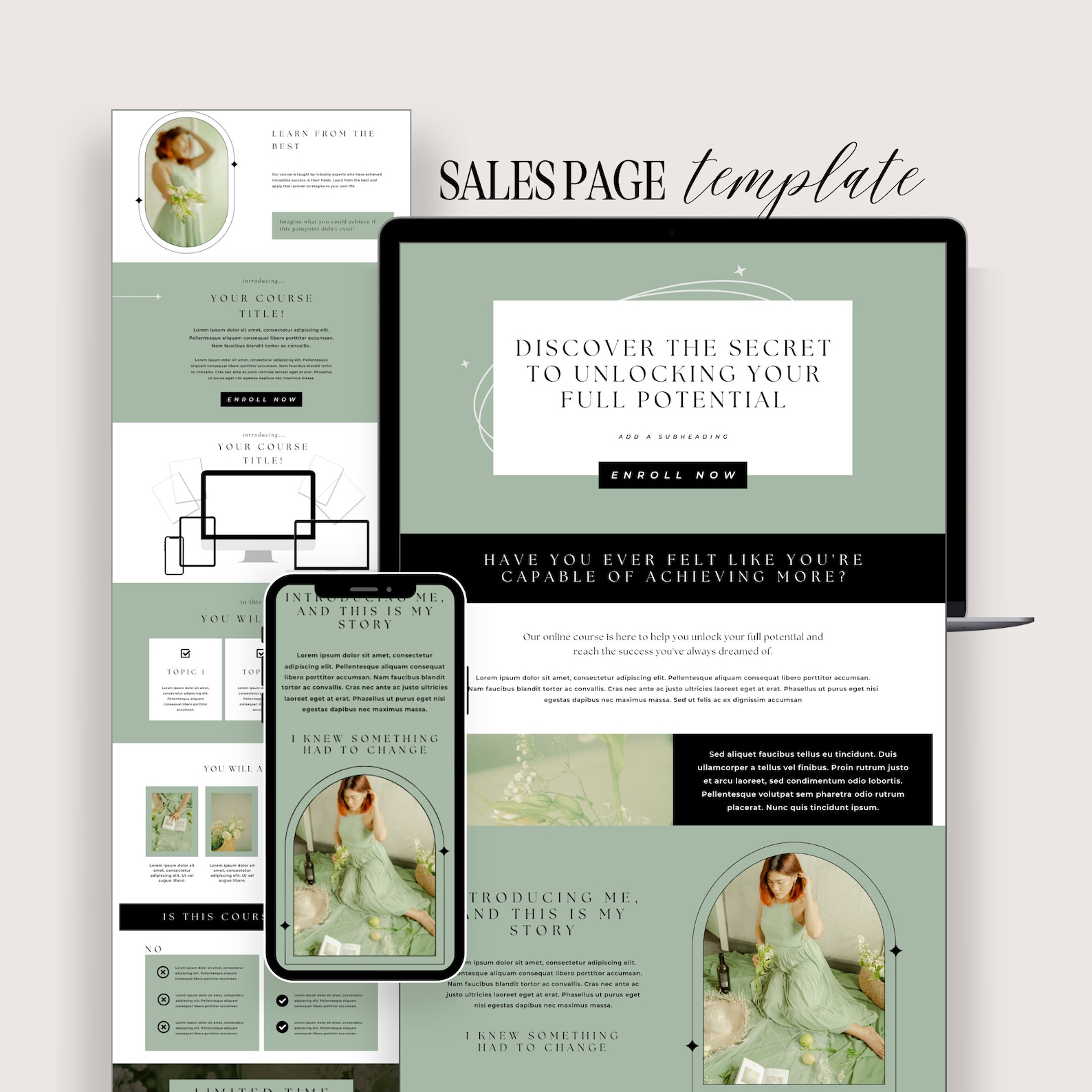 Canva Sales Page Template, Coaching Course Landing Page, Landing Page ...