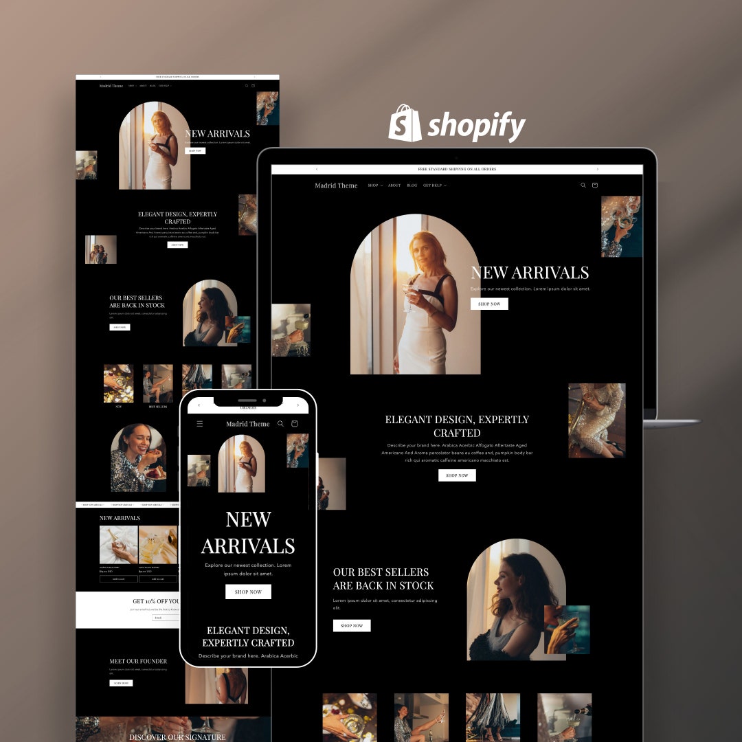 Shopify Theme Minimalist, Aesthetic Luxury Website Design, Elegant ...