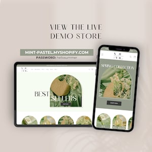 Shopify Theme Template, Green Aesthetic Shopify Boutique Website ...