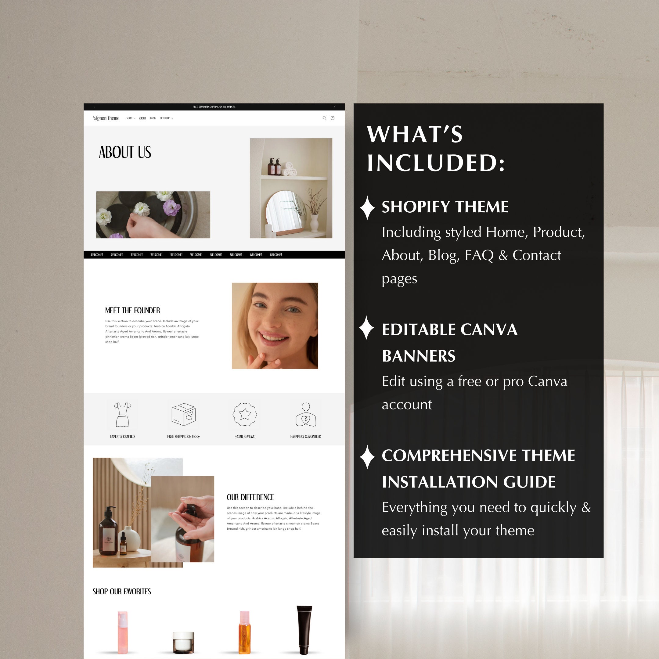 Shopify Theme Minimalist, Aesthetic Luxury Website Design, Elegant ...