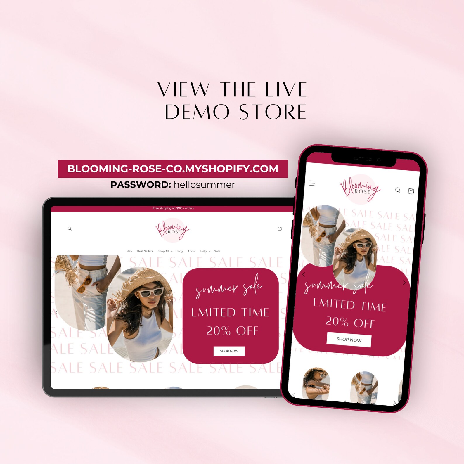 Shopify Theme Template, Aesthetic Pink Boutique Website, Customizable ...