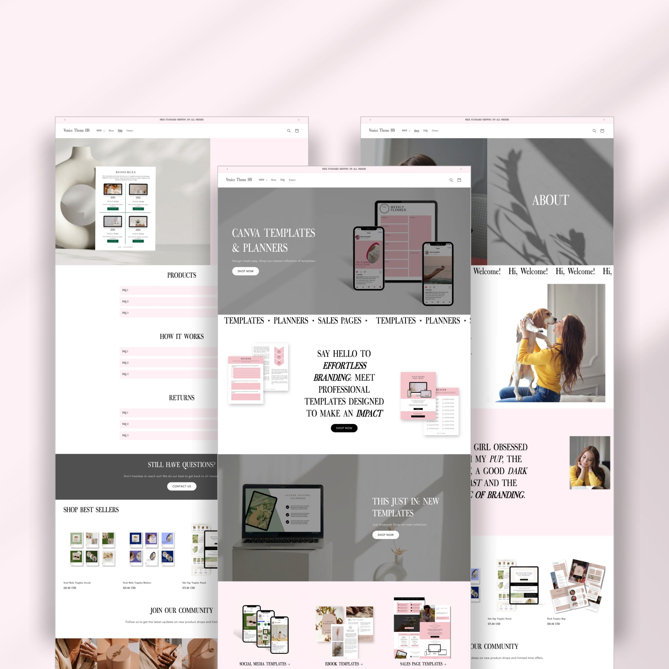 Shopify Theme for Digital Products, Website Template for Planners ...