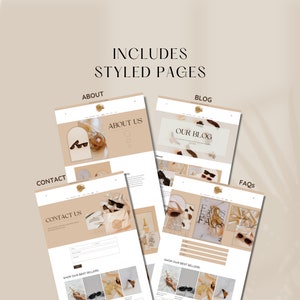 Boho Shopify Theme Template Bundle, Aesthetic Boutique Website, Canva ...