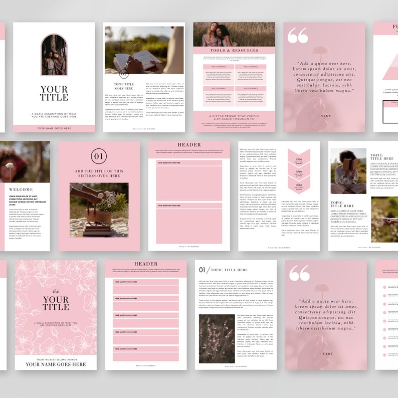 Course Ebook Workbook Template Canva, Template for Coaches, Bloggers ...