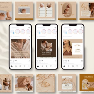 85 Boho Instagram Post Templates for Small Businesses Ecommerce Online ...