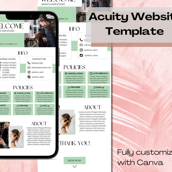 Modern Acuity Scheduling Template - Etsy