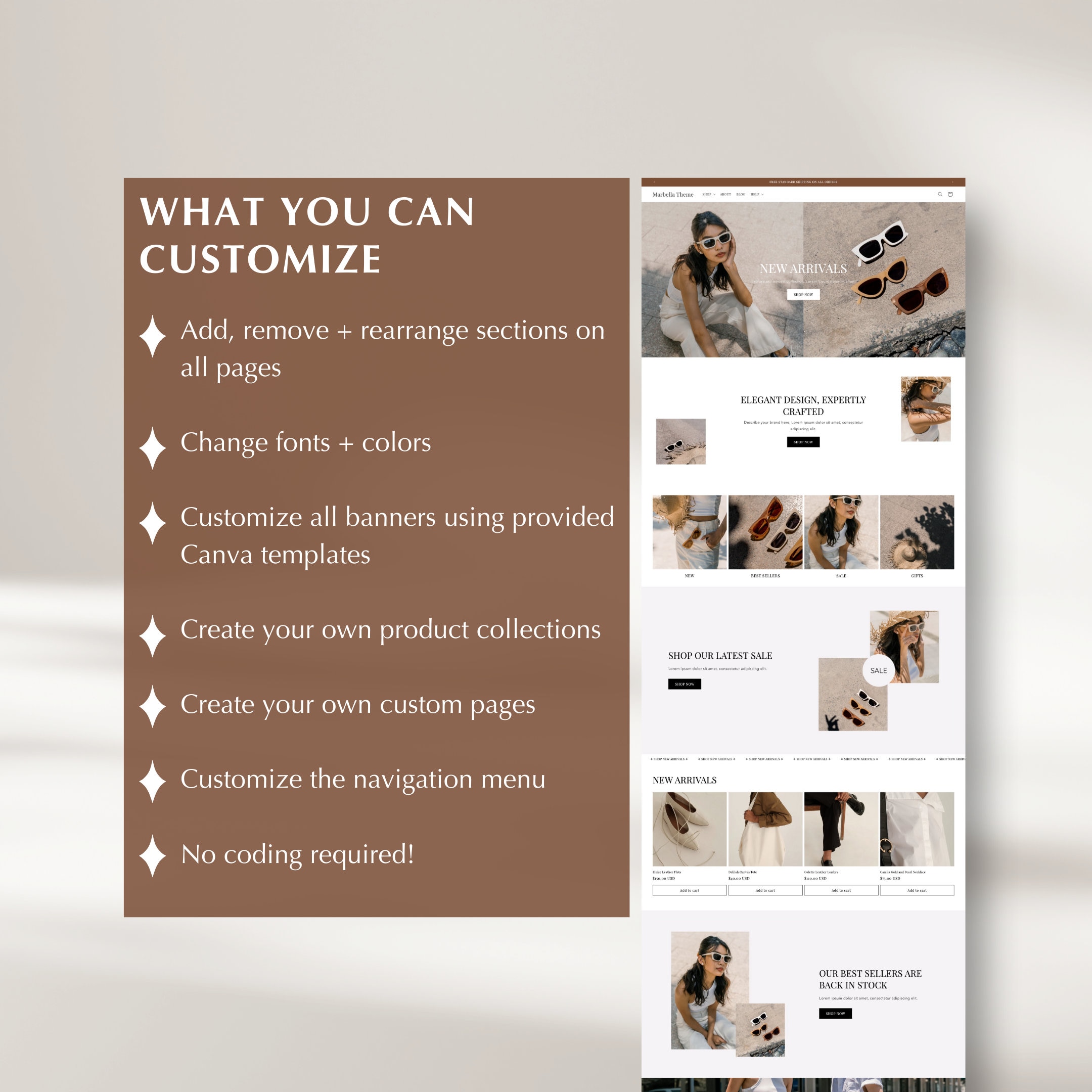 Shopify Theme Minimalist, Aesthetic Luxury Website Design, Elegant ...