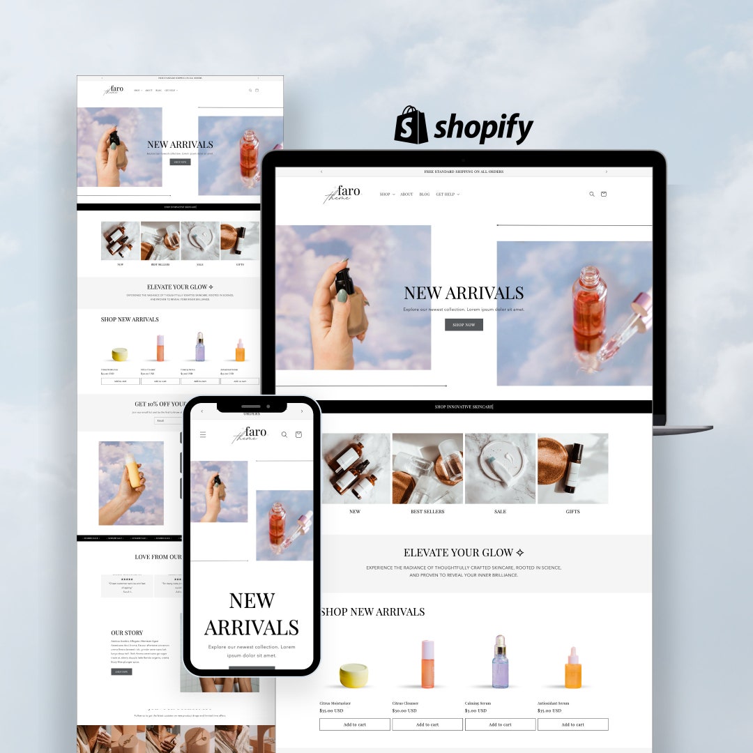 Shopify Theme Minimalist, Aesthetic Luxury Website Design, Luxe ...