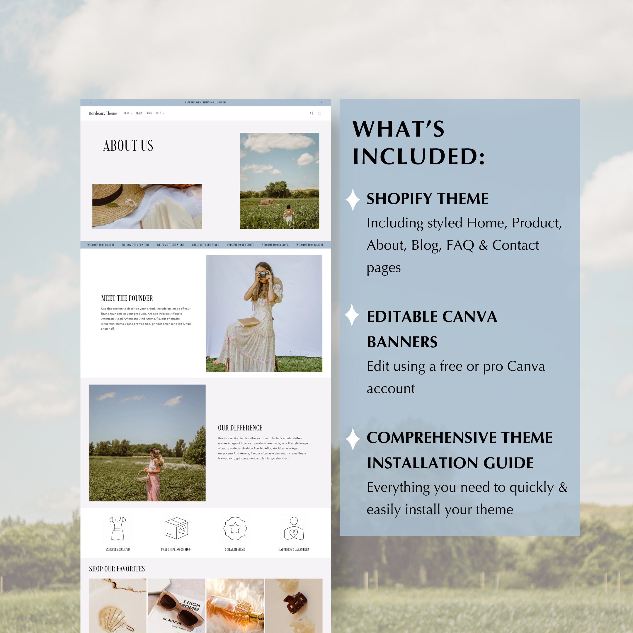 Shopify Theme Minimalist, Aesthetic Luxury Website Design, Elegant ...