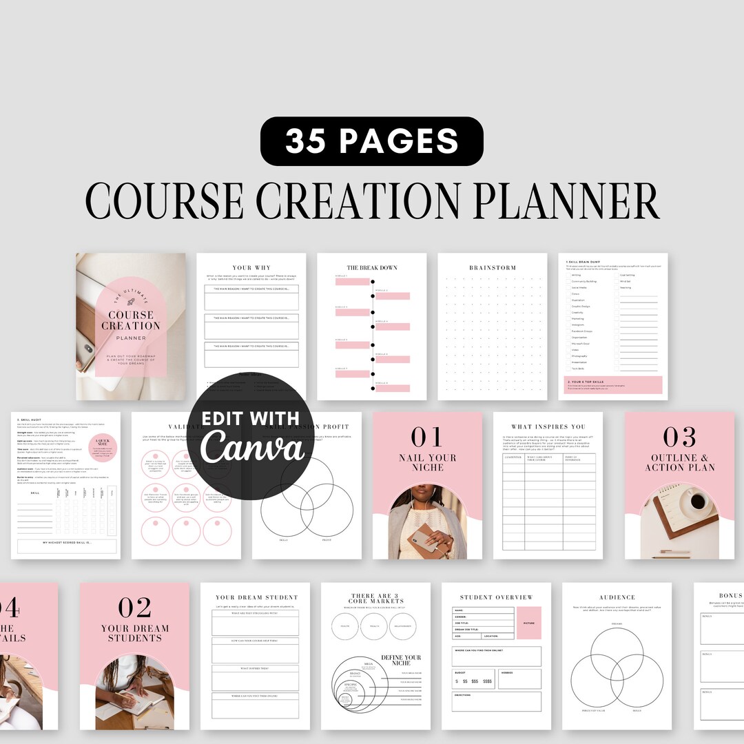 Course Creation Planner Printable, Planner for Coaching Business ...