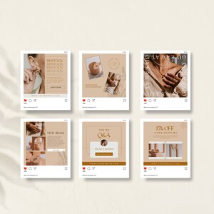 85 Boho Instagram Post Templates for Small Businesses Ecommerce Online ...