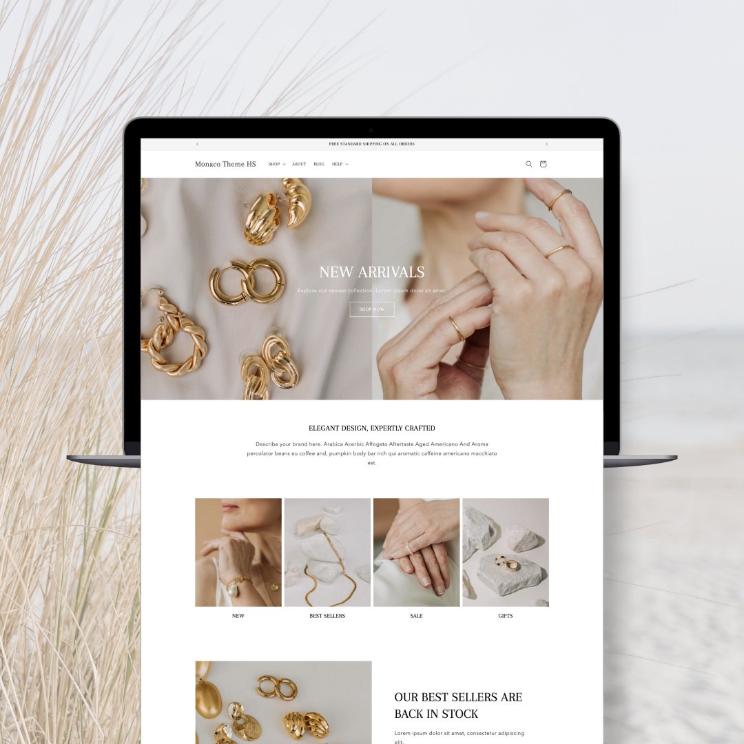 Shopify Theme Minimalist, Aesthetic Luxury Website Design, Elegant ...