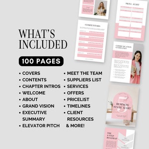 Business Plan Template, Planner for Small Business, Printable Pink ...