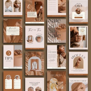 80 Boho Instagram Post Templates for Small Businesses Ecommerce Online ...
