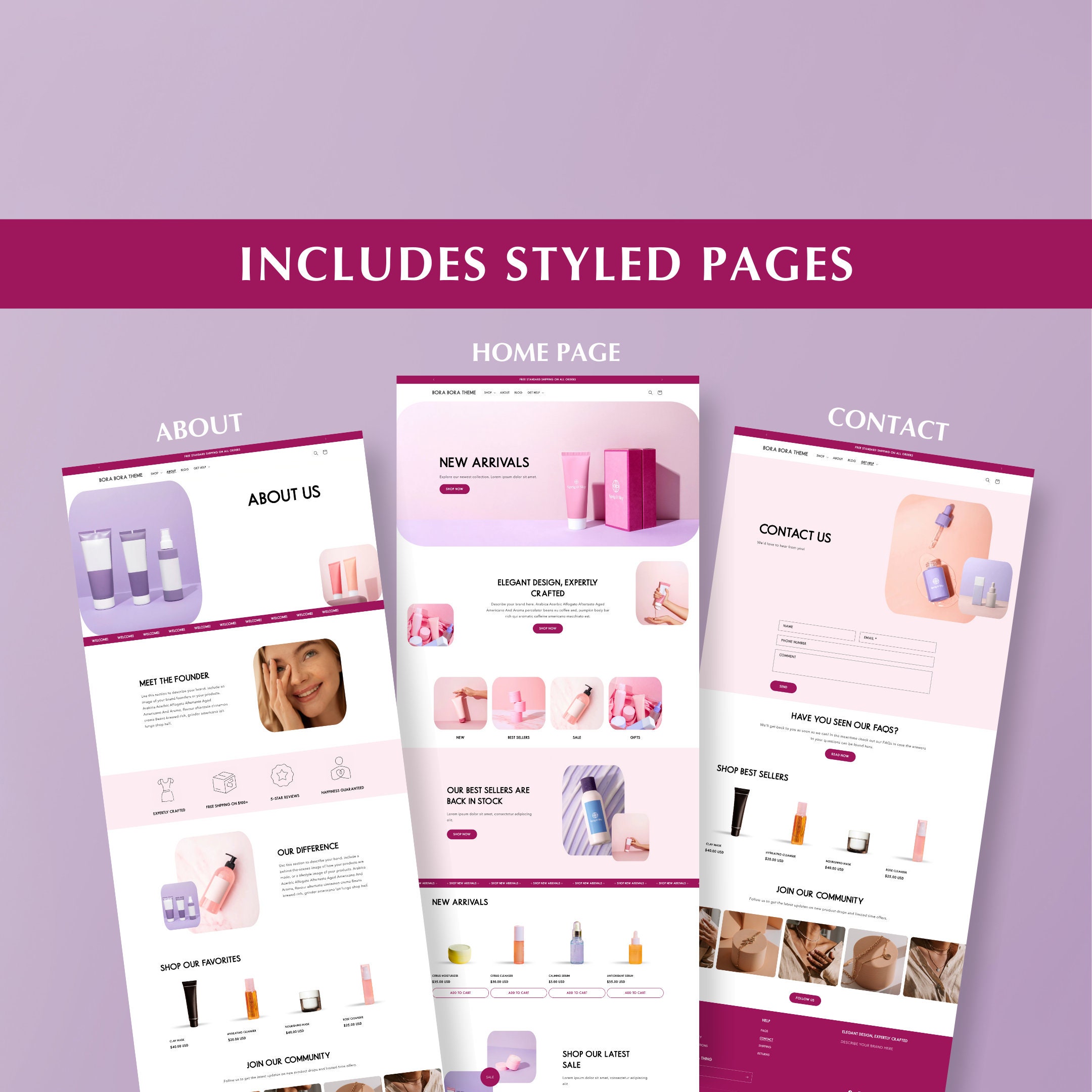 Shopify Theme Minimalist, Aesthetic Luxury Website Design, Elegant ...