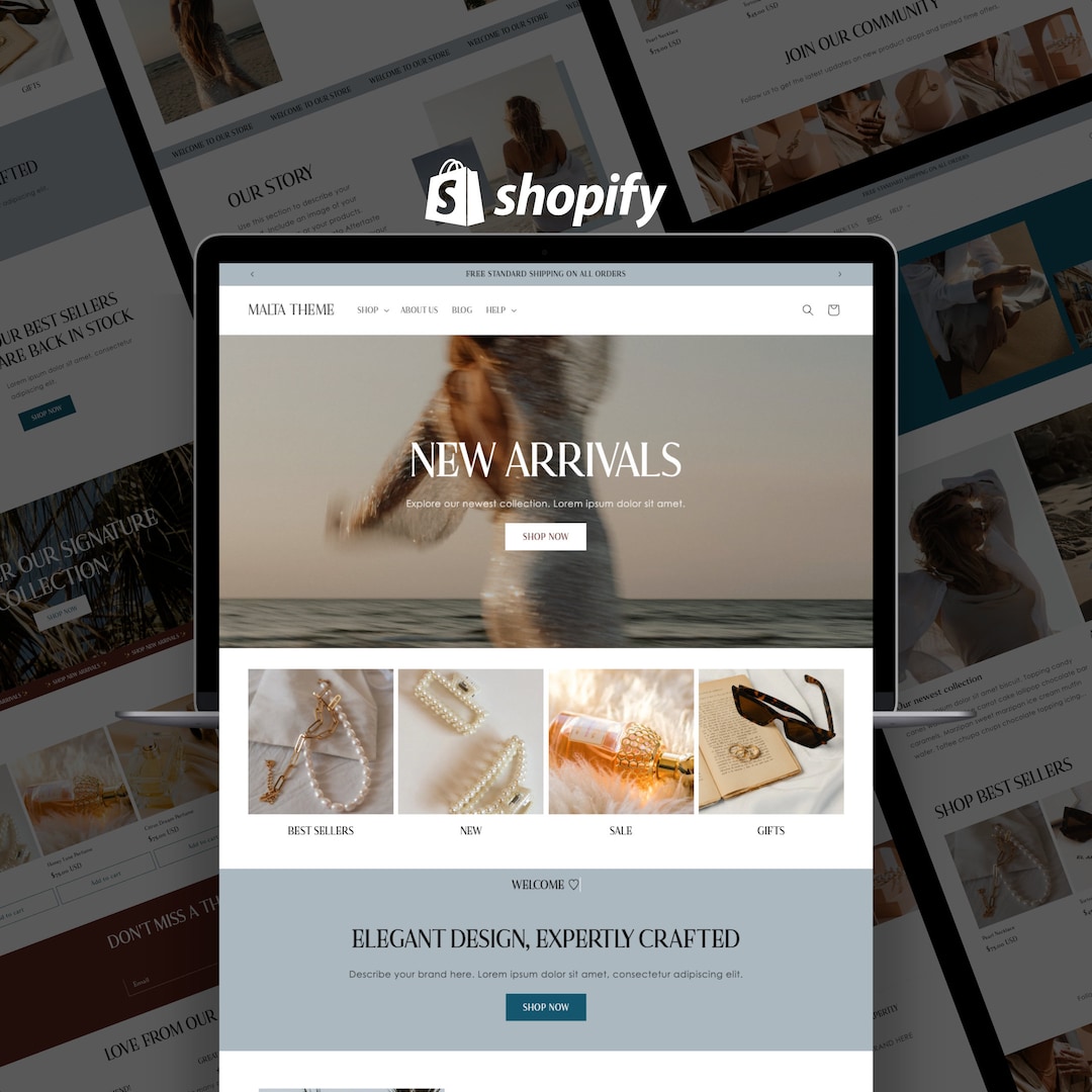 Shopify Theme Minimalist, Aesthetic Luxury Website Design, Elegant ...