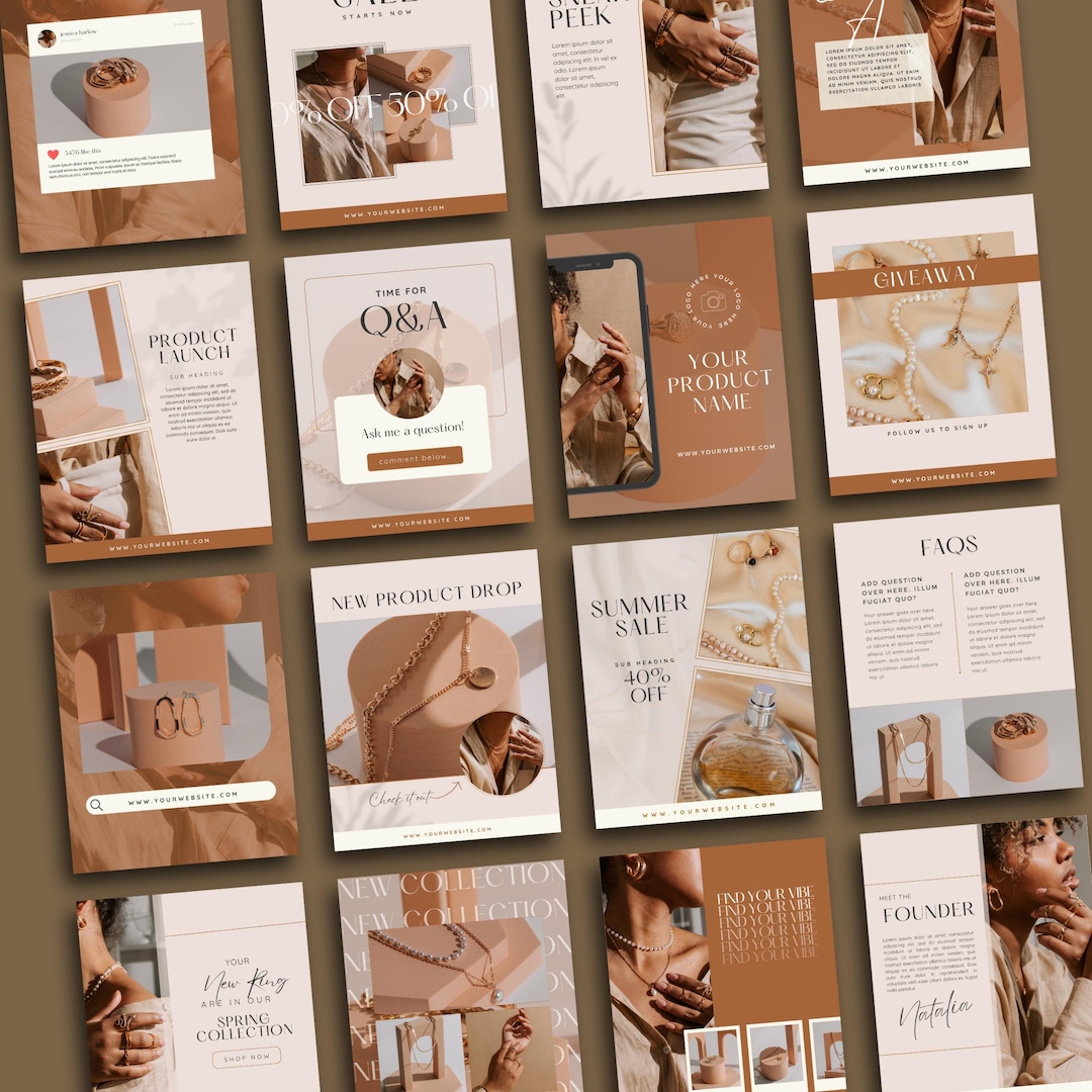 80 Boho Instagram Post Templates for Small Businesses Ecommerce Online ...