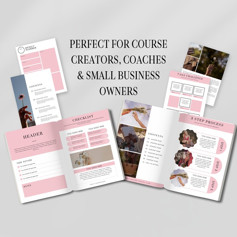 Course Ebook Workbook Template Canva, Template for Coaches, Bloggers ...