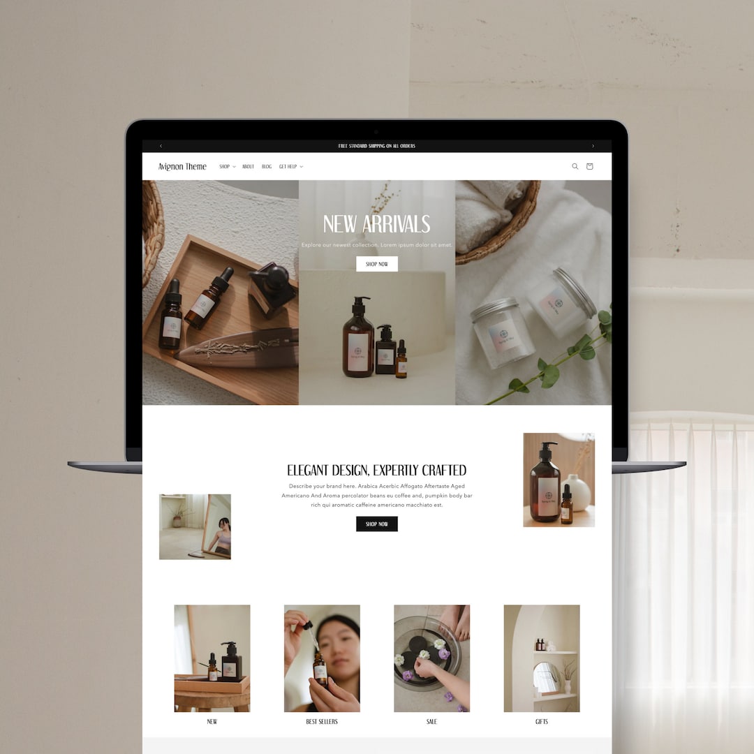 Shopify Theme Minimalist, Aesthetic Luxury Website Design, Elegant ...