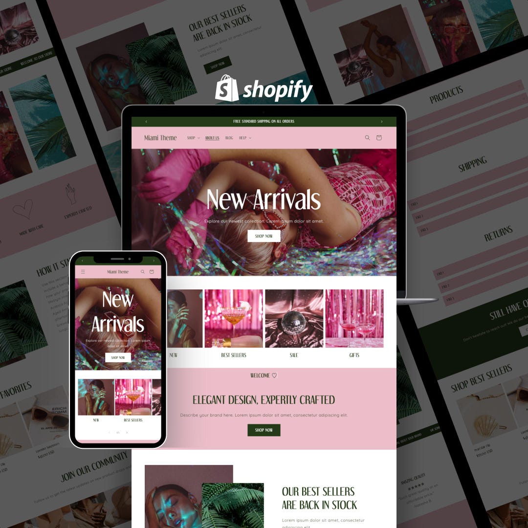 Shopify Theme Minimalist, Aesthetic Luxury Website Design, Elegant ...