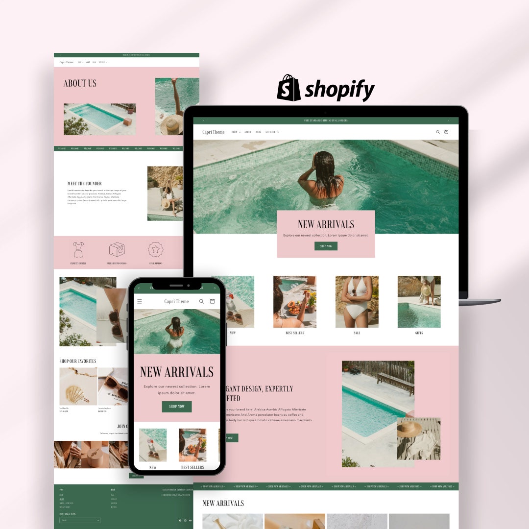 Shopify Theme Minimalist, Aesthetic Luxury Website Design, Elegant ...