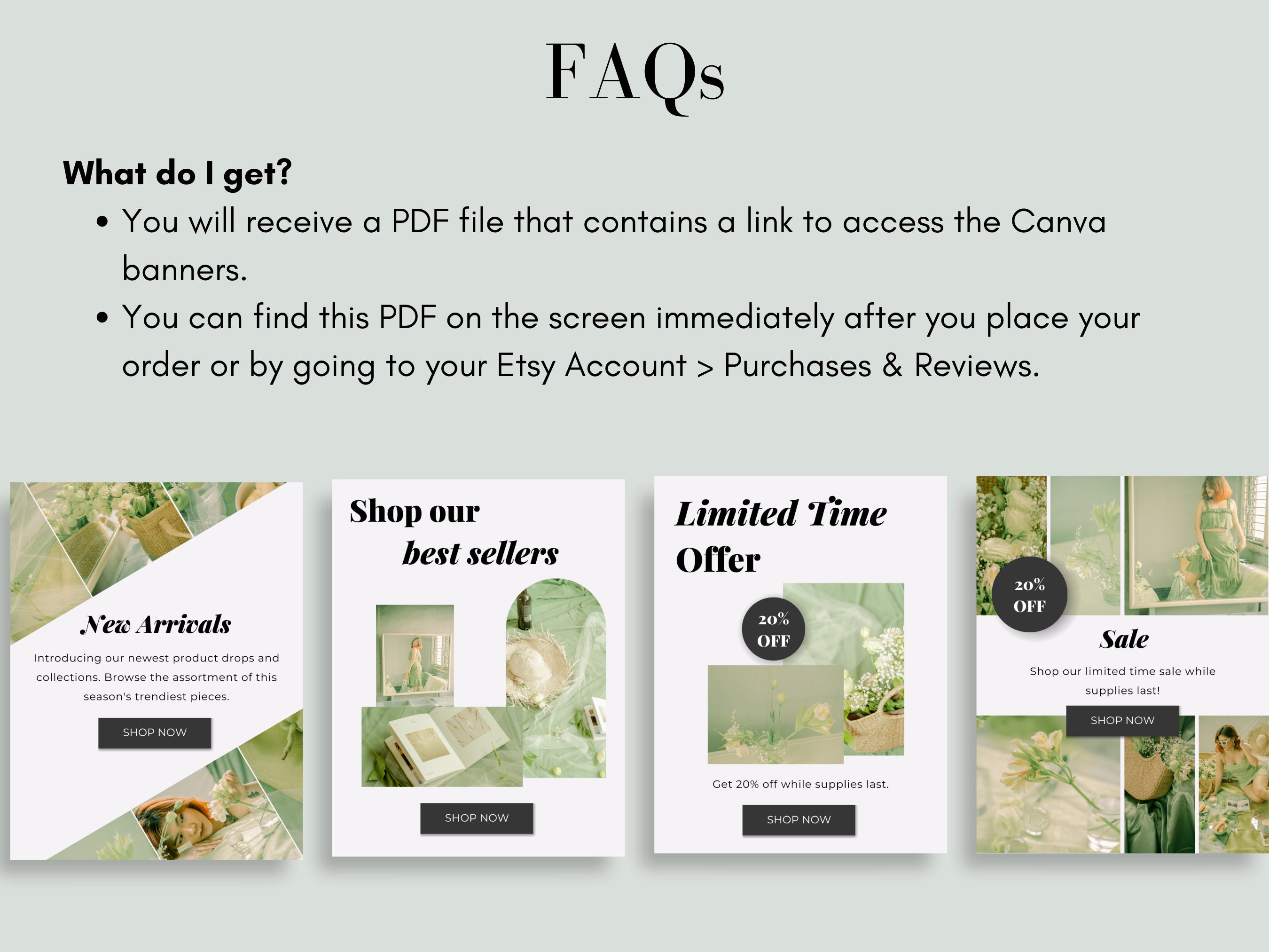 Website Banners Editable Banners Shopify DIY Website - Etsy