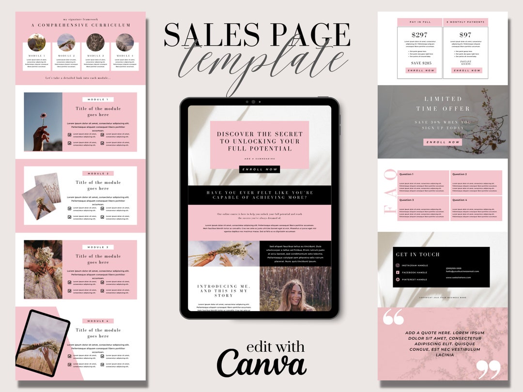 Canva Sales Page Template | Coaching Course Landing Page | Landing Page ...
